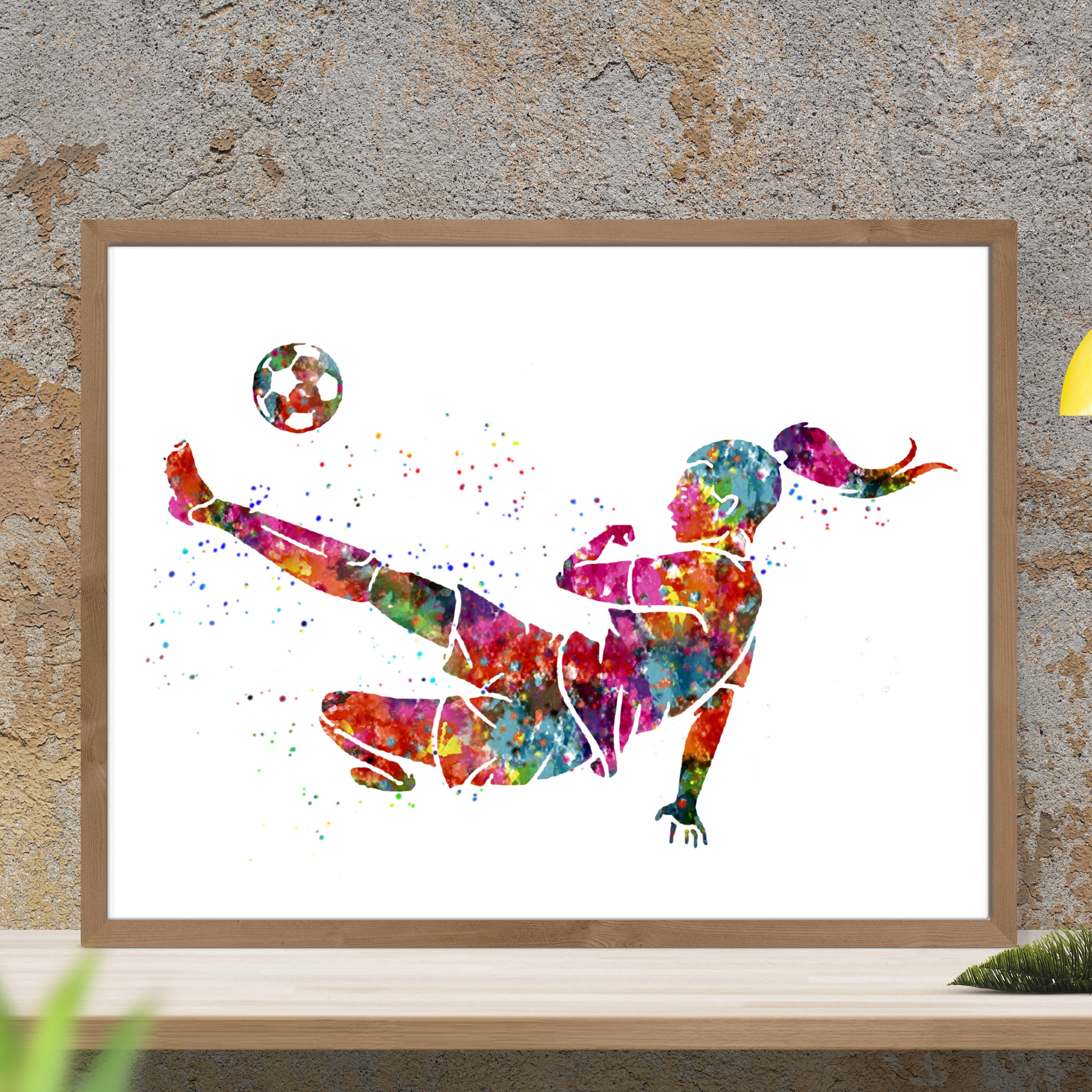 Girl Soccer Player Poster Canvas Soccer Decor Unique Footbal Print ...