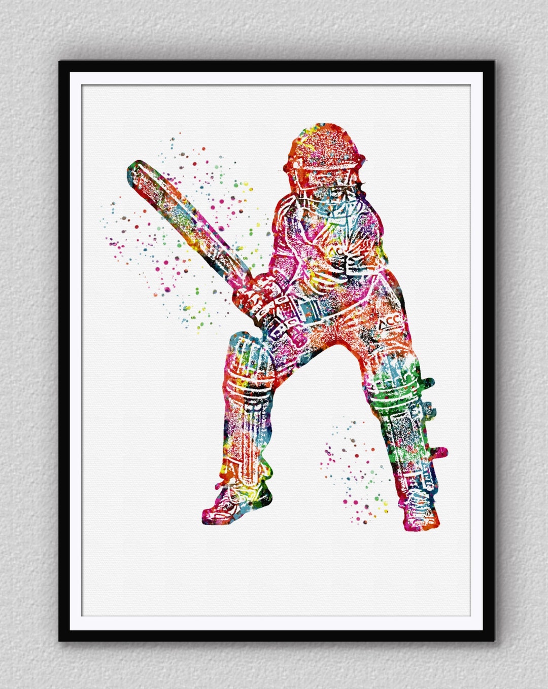 Female Cricket Gift Living Room Décor Watercolor Print Gift for Her ...