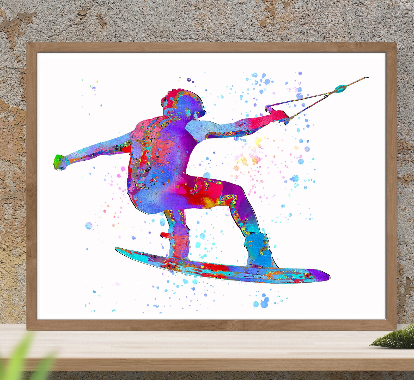 WAKEBOARDING Art WATERCOLOR PRINT Wakeboard Man Cave Wall Art Sports ...