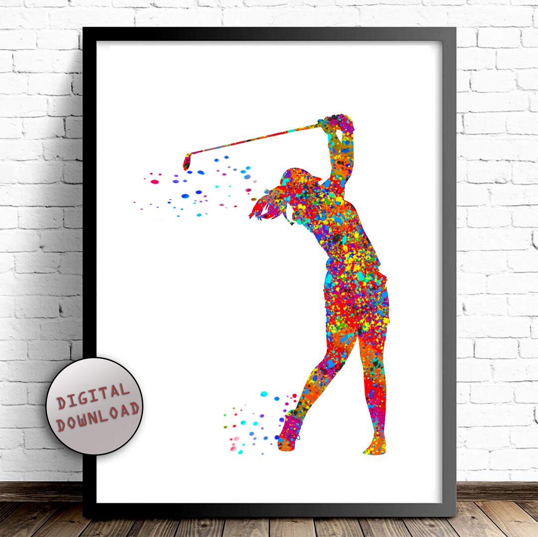 FEMALE GOLFER, GOLF Wall Art, Girls Room Decor, Golf Wall Art for Women ...