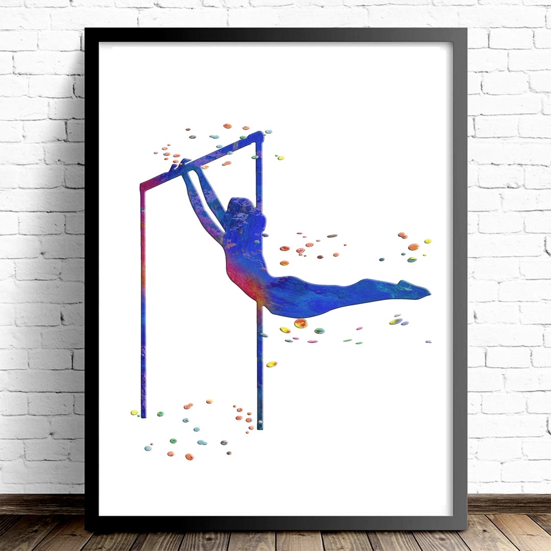 FEMALE ART GYMANST Poster Gymnastics Watercolor Print Gymnast Girl ...