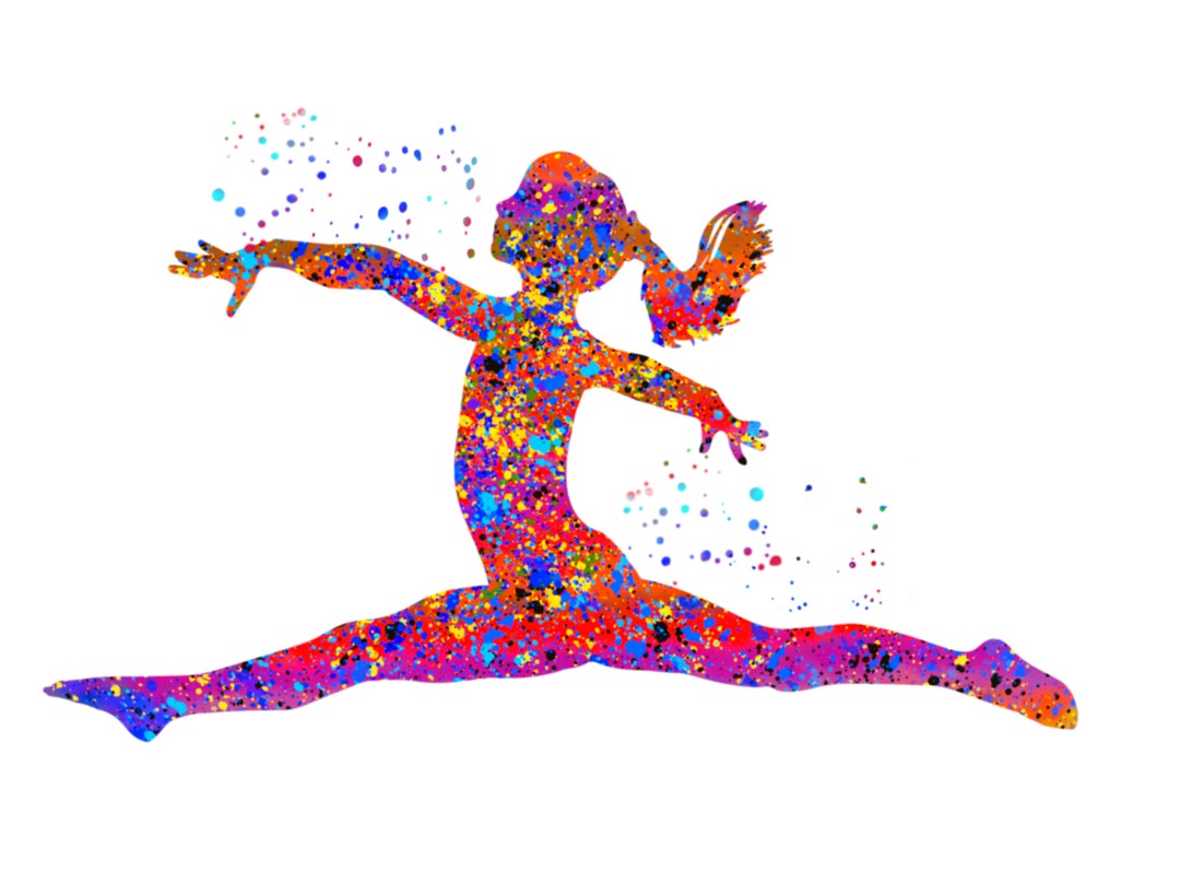 GYMNAST GIRL, GYMNASTICS Wall Art, Watercolor Nursery Art Print ...