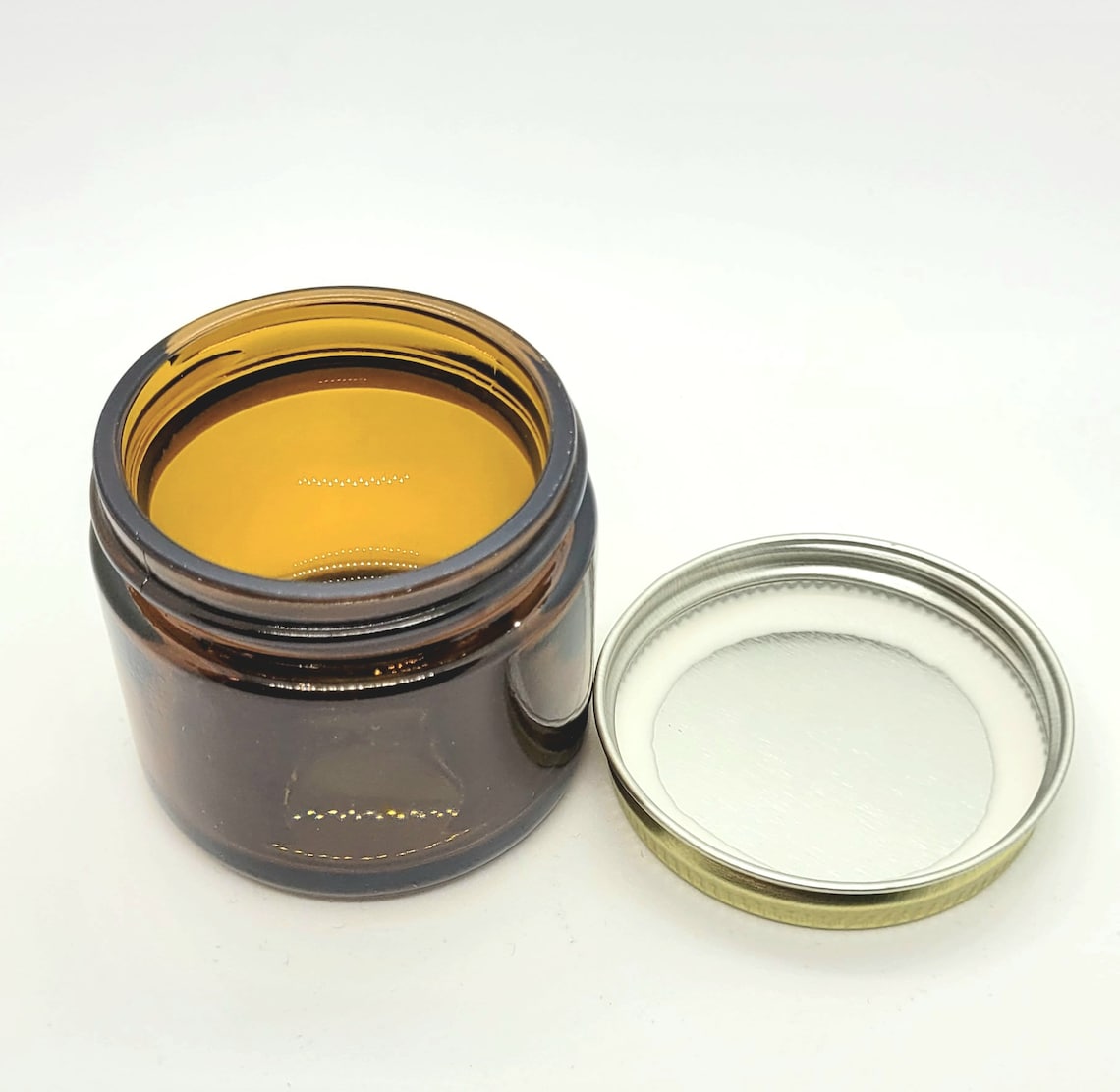 2oz Amber Glass Jar With Gold Metal Lined Lid - Etsy