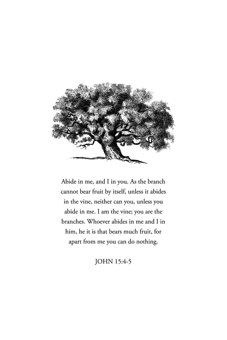 Abide in the Vine Poster / John 15 / Verse Art / Minimalistic Wall ...