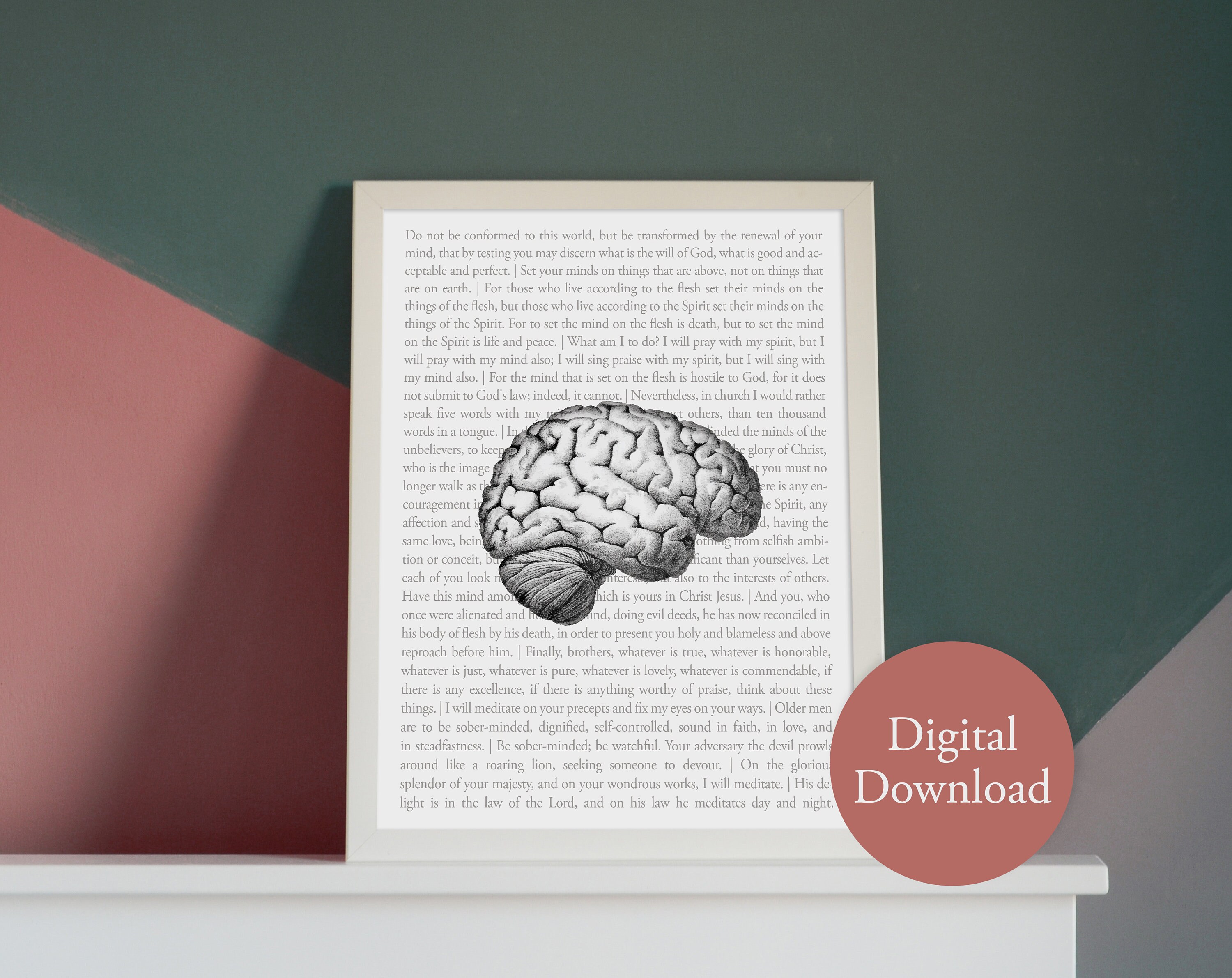 Verses on the Mind Poster / Scripture Art / Bible Verse Wall | Etsy