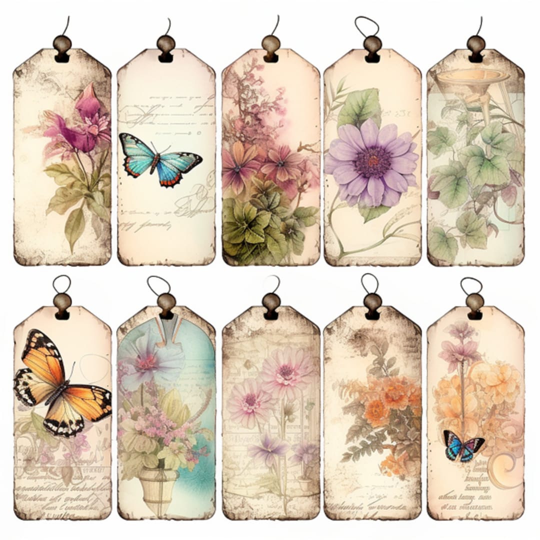 Junk Journal Tags Digital Downloads .PNG - Etsy