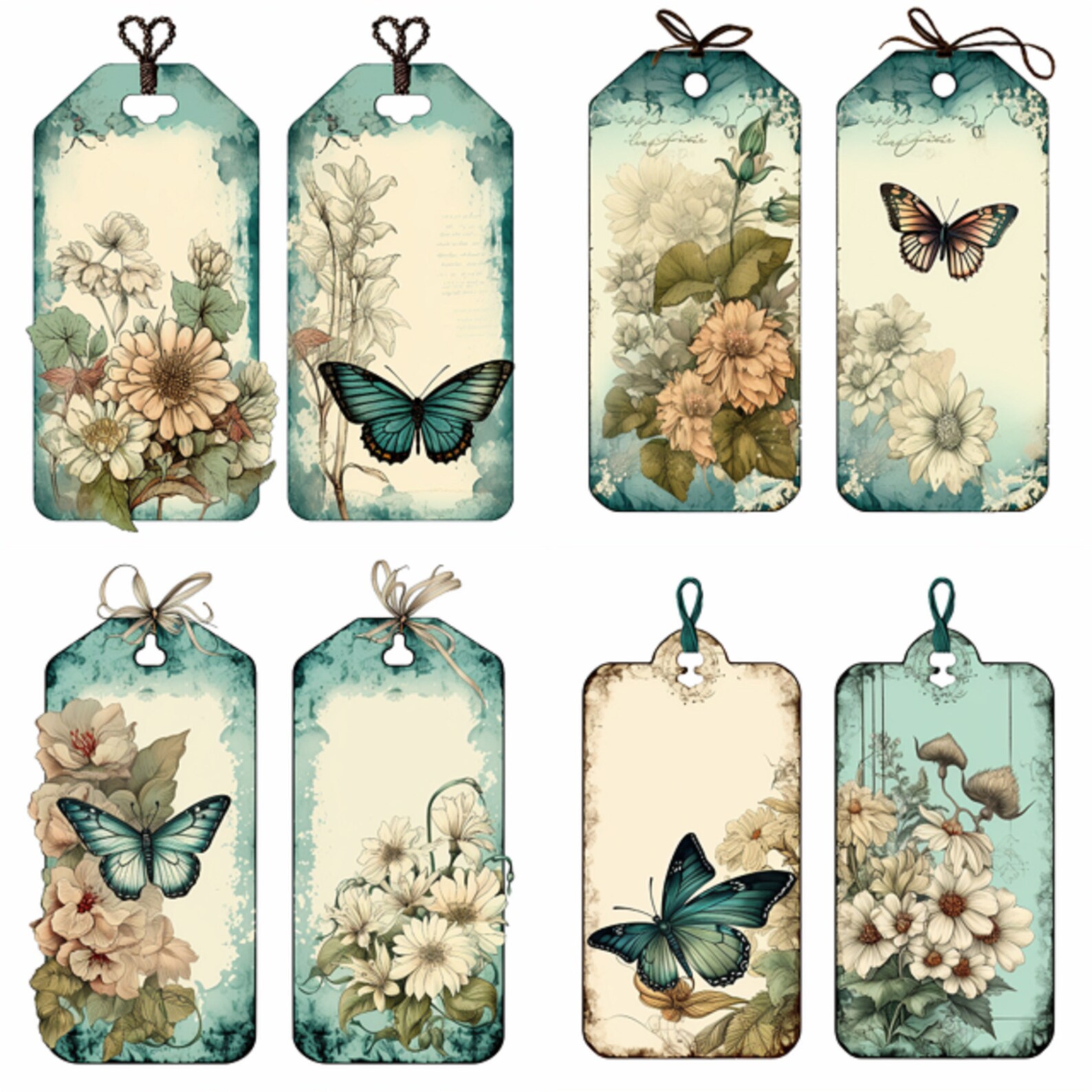 Junk Journal Tags Digital Downloads .PNG - Etsy
