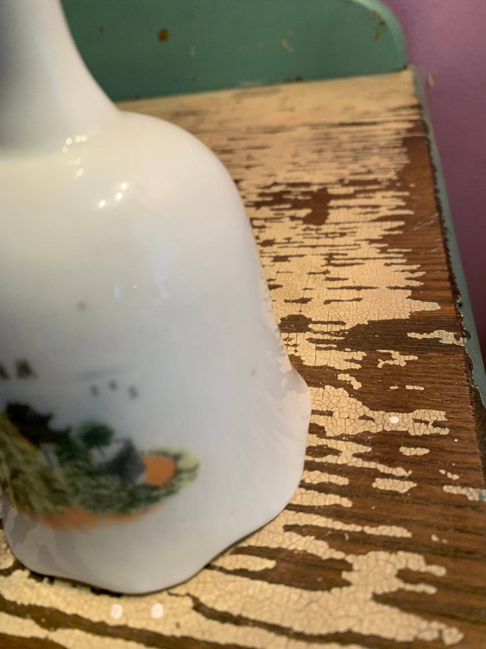 Vintage Porcelain Bell With Japanese scene on each side | Etsy