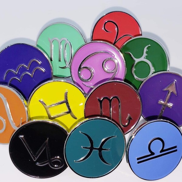 Zodiac Enamel Pin - Etsy