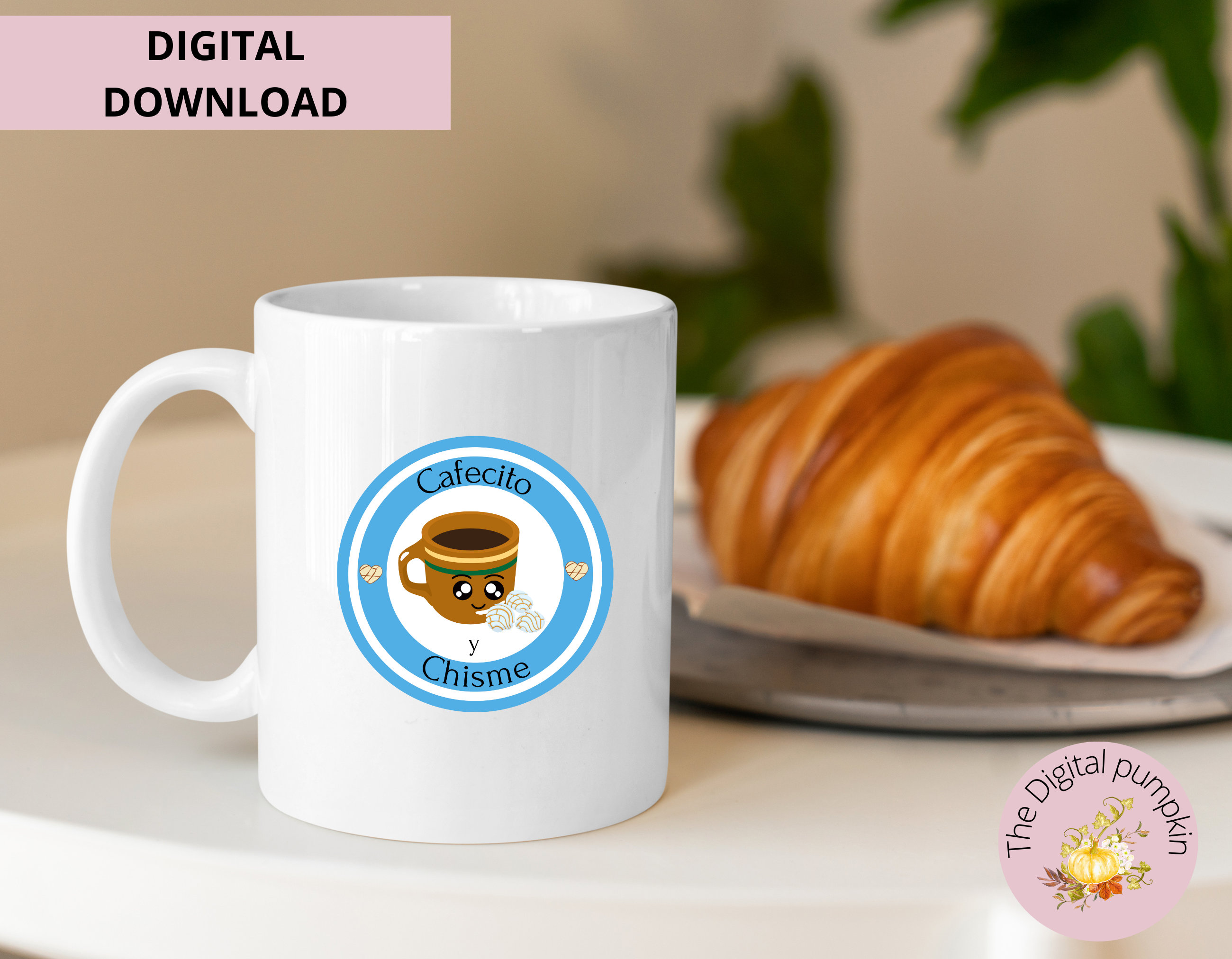 Cafecito Y Chime Coffee Cup Logo PNG - Etsy