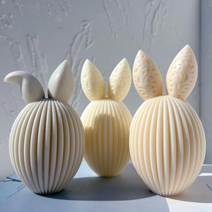 Ribbed Bunny Candle Silicone Mould, Candle Making, Tool, Supply, Animal ...