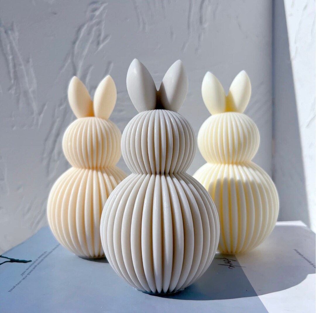 Ribbed Bunny Candle Silicone Mould, Candle Making, Tool, Supply, Animal ...
