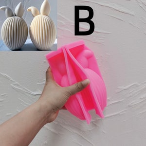 Ribbed Bunny Candle Silicone Mould, Candle Making, Tool, Supply, Animal ...