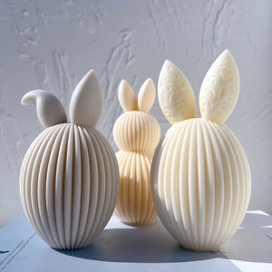 Ribbed Bunny Candle Silicone Mould, Candle Making, Tool, Supply, Animal ...
