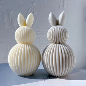 Ribbed Bunny Candle Silicone Mould, Candle Making, Tool, Supply, Animal ...