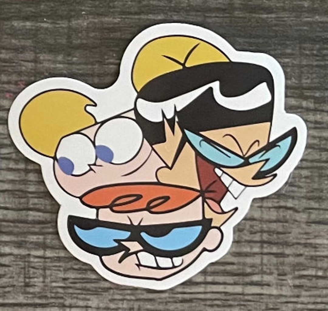 90s Nostalgia Dexters Laboratory Cartoons Laptop Water Bottle Vinyl ...