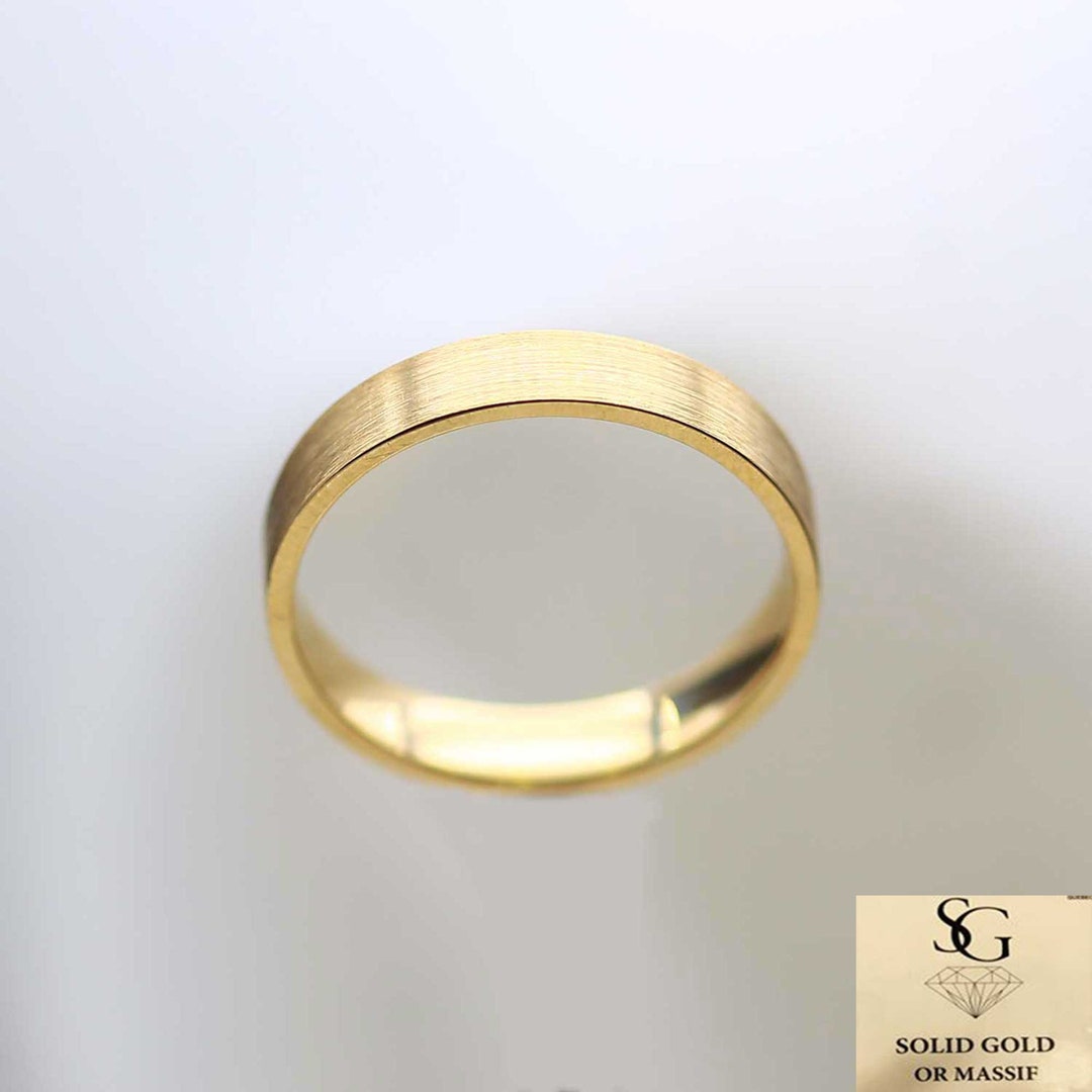 2mm Wedding Band 10K 14K 18K Solid Gold White Yellow & Rose Gold ...