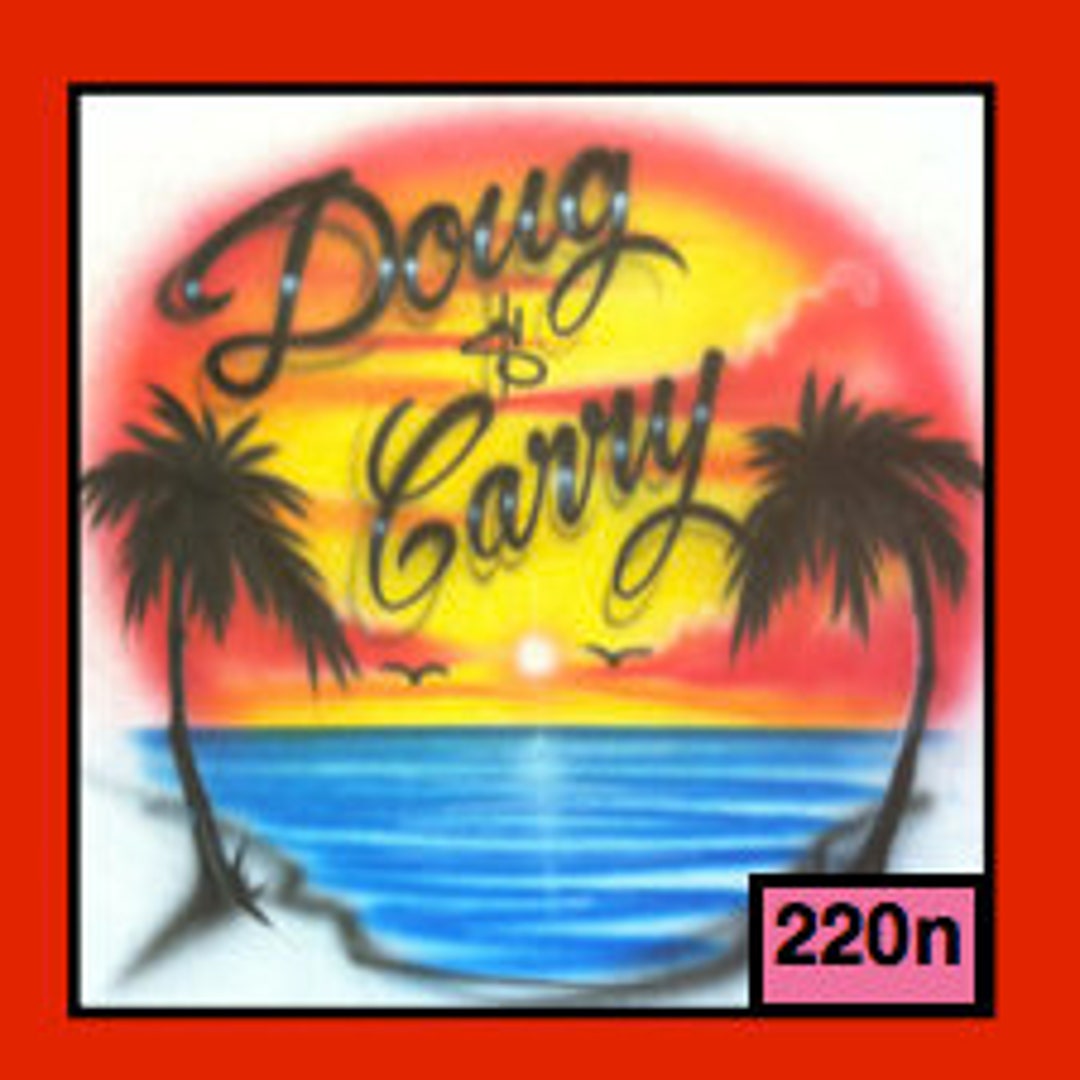 Beach Scene for Couples With Custom Name for Adult/child Airbrush T ...