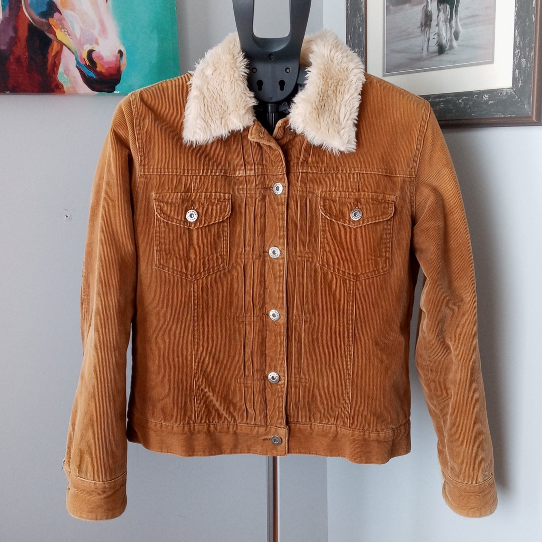 Vintage Roots 73 Corduroy Jacket With Faux Fur Collar and Cuffs Size ...