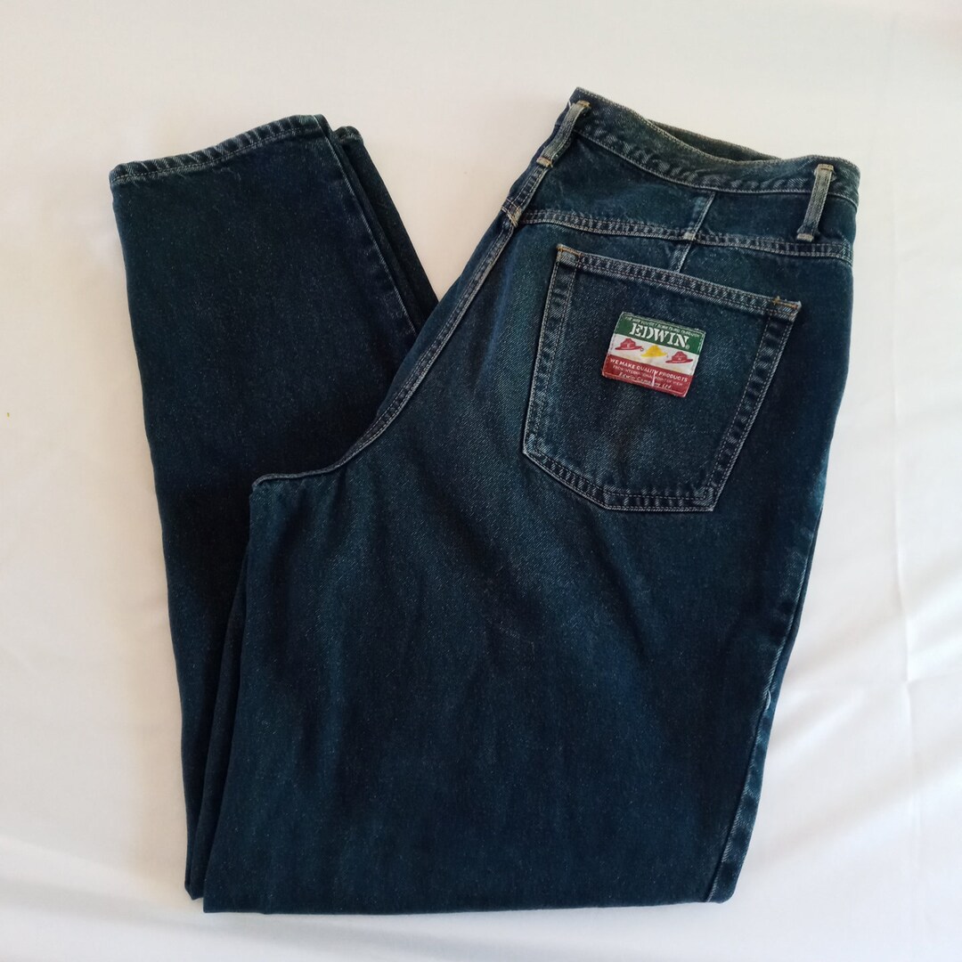 Vintage 90s High Waisted french Baggy Edwin Japanese Made Denim Jeans ...