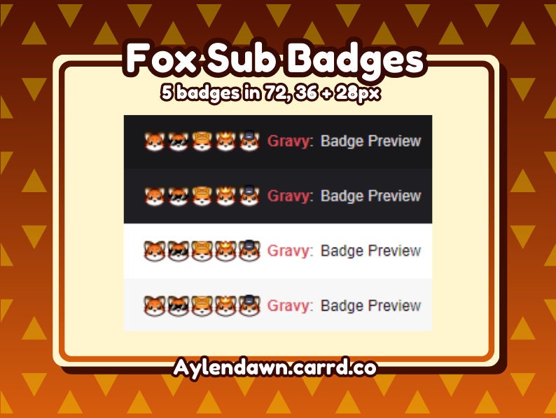 Fox Kitsune Sub Badges for Twitch bit Badges Twitch Sub Badges Stream Discord Roles - Etsy
