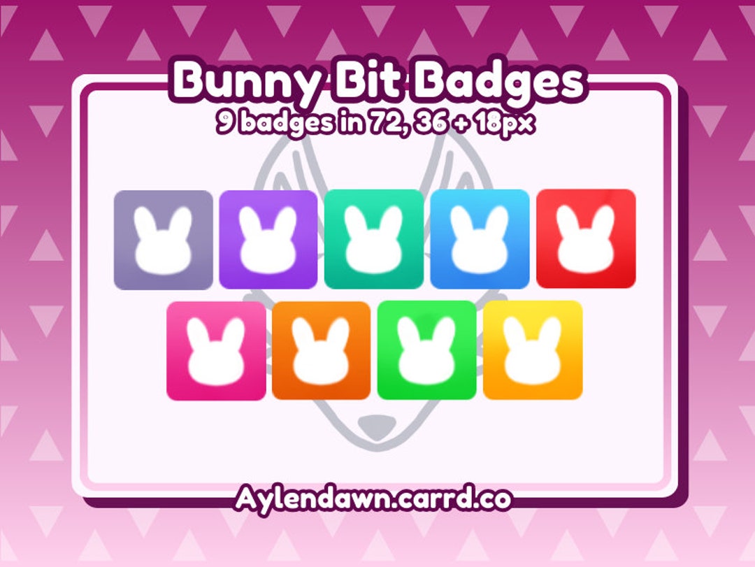 Minimal Bunny Rabbit Bit Badges for Twitch [bit Badges | Twitch Sub ...