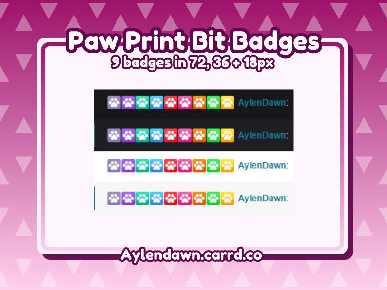 Minimal Paw Print Bit Badges for Twitch [bit Badges | Twitch Sub Badges ...