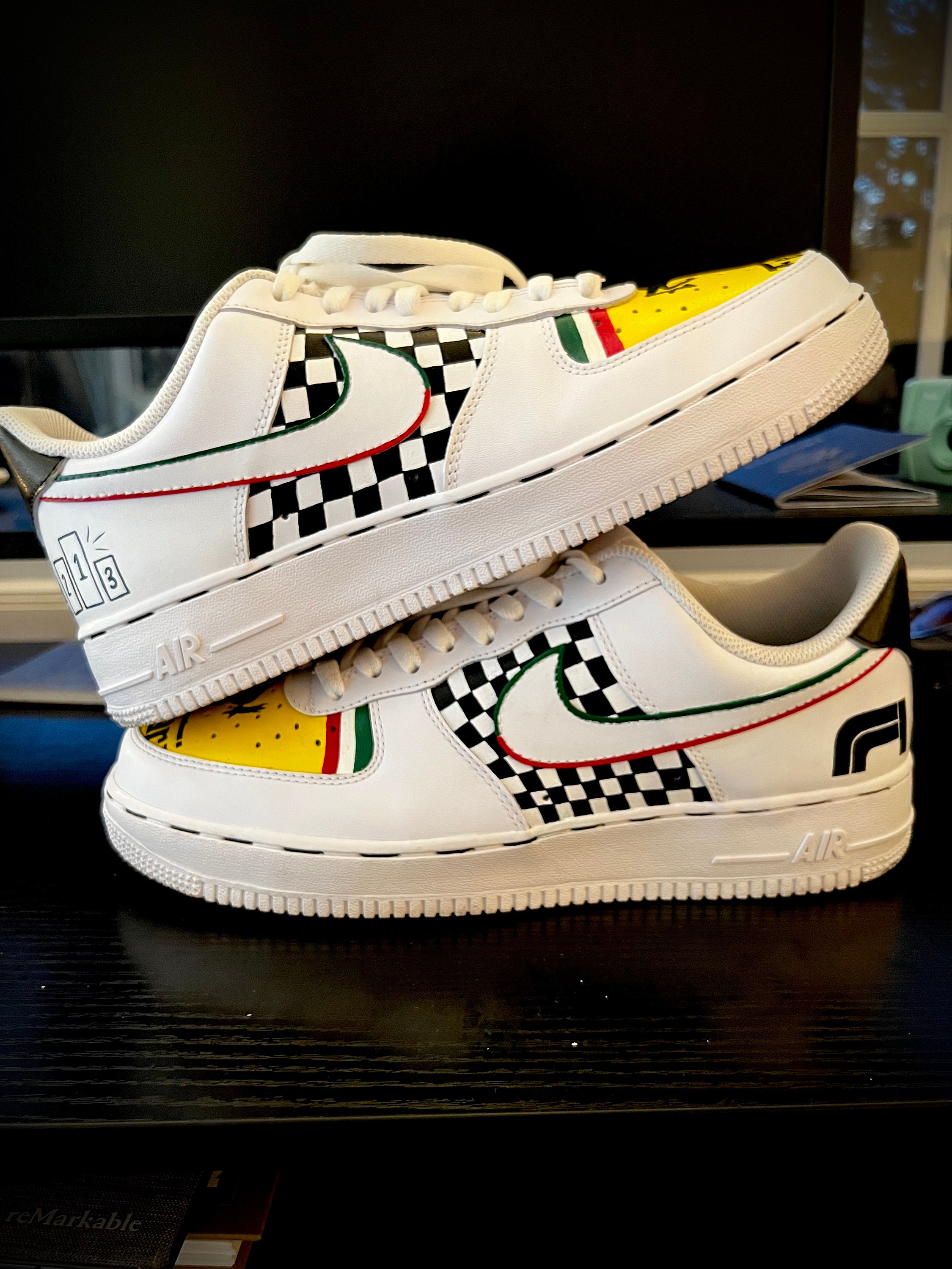Your Design Painted Sneakers - Custom Scuderia Ferrari Formula One ...