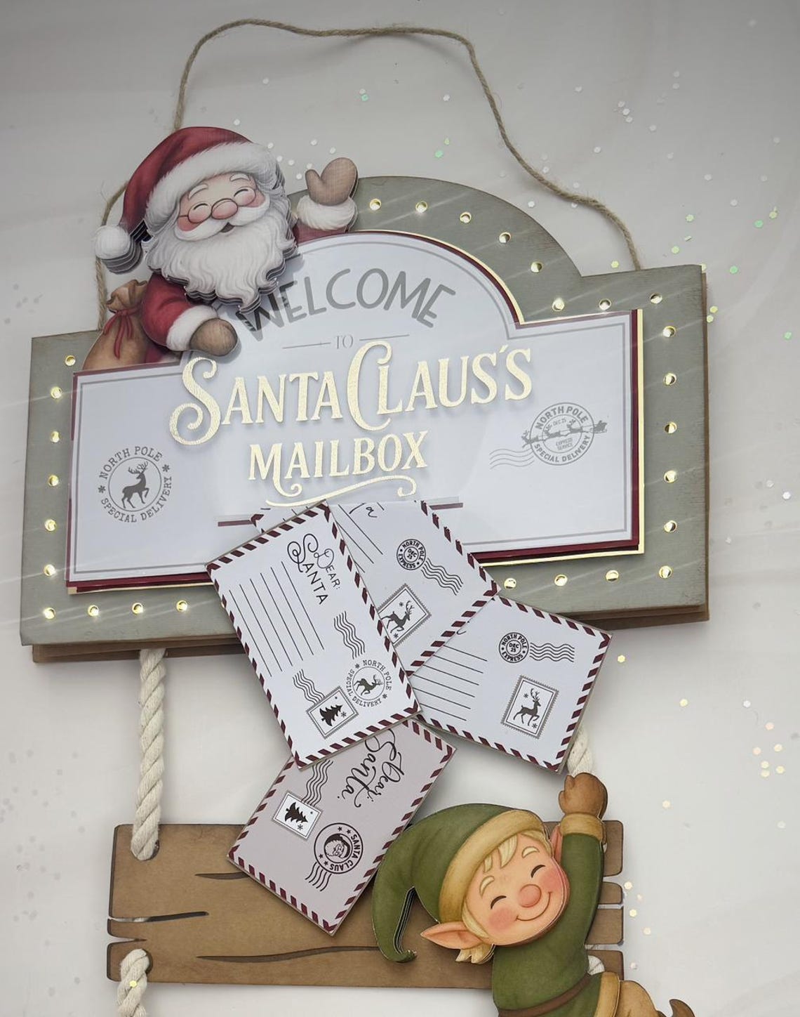 Christmas Door Hanger SVG | Santa’s Mailbox & Elves | Cut File for ...