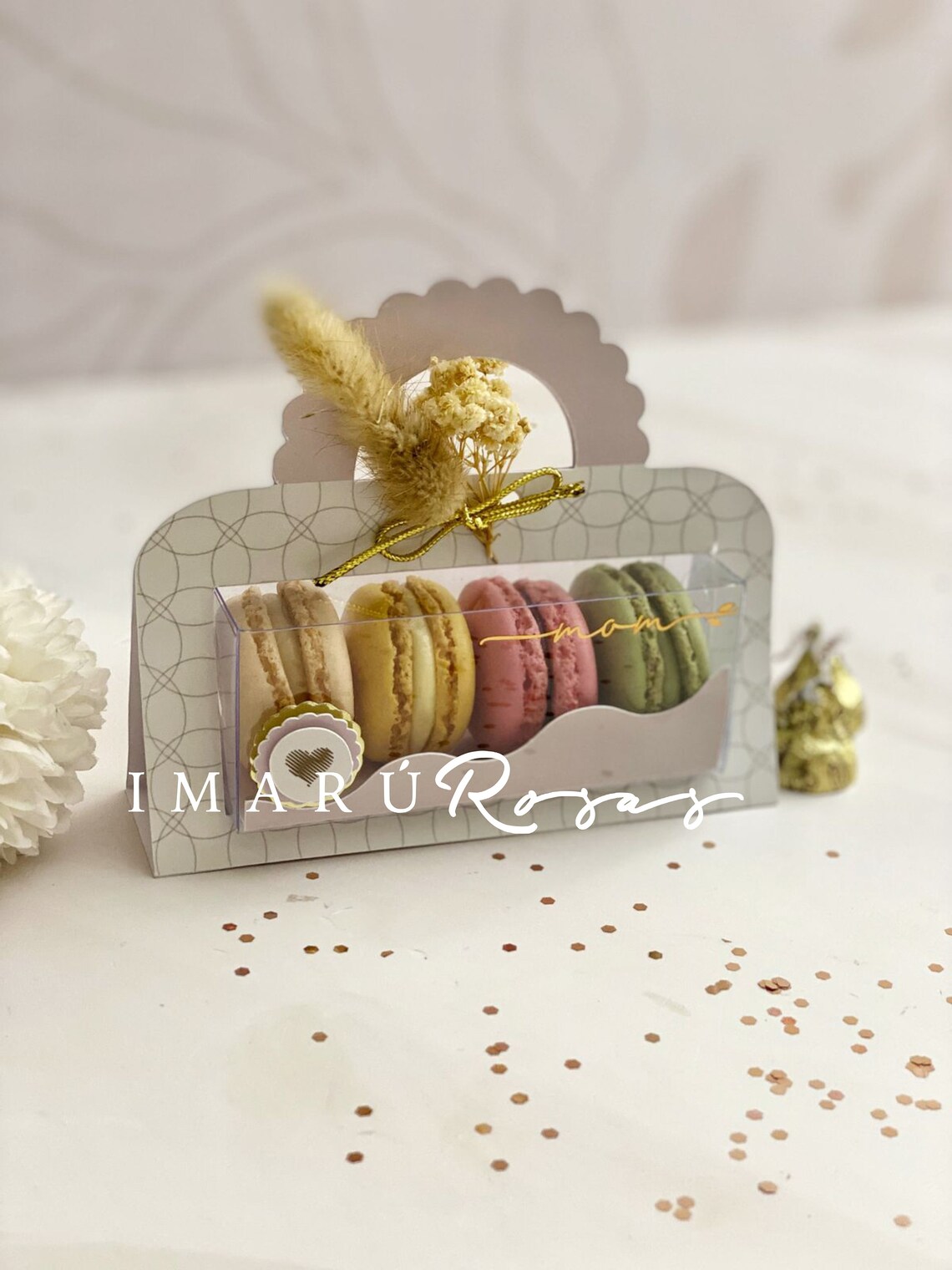 Macaron Box Template, Mother's Day, Easy Assembly Box Template ...