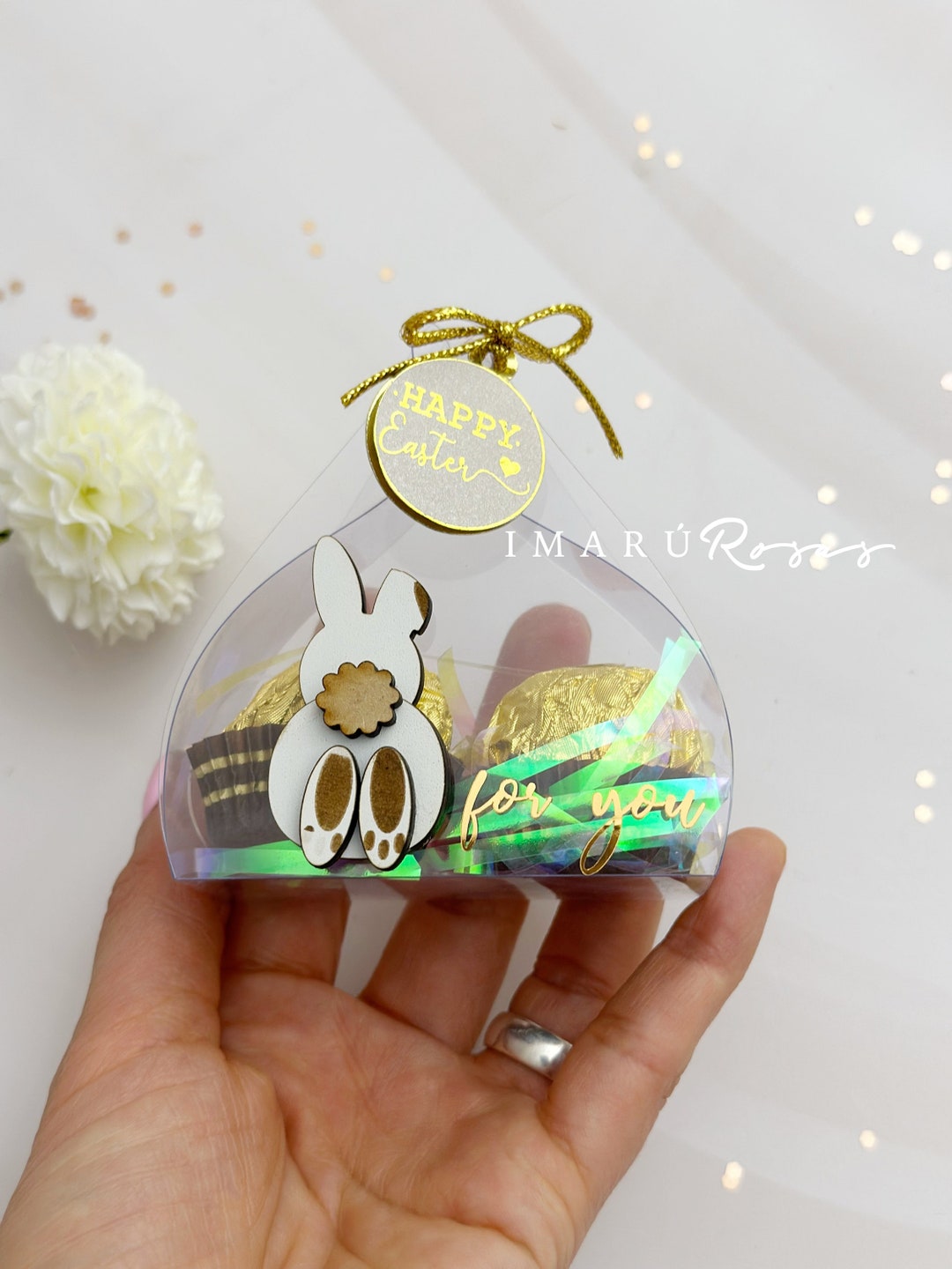 Acetate Box Mold for 2 Chocolates. Happy Easter for You, Assembled ...