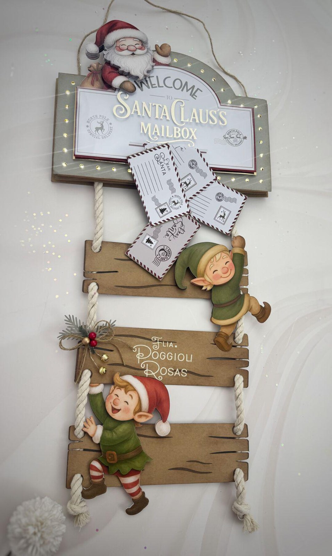 Christmas Door Hanger SVG | Santa’s Mailbox & Elves | Cut File for ...