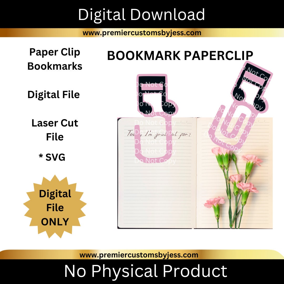Music Note Bookmark Laser SVG Cut File, Bookmarks, Reading Book Mark ...