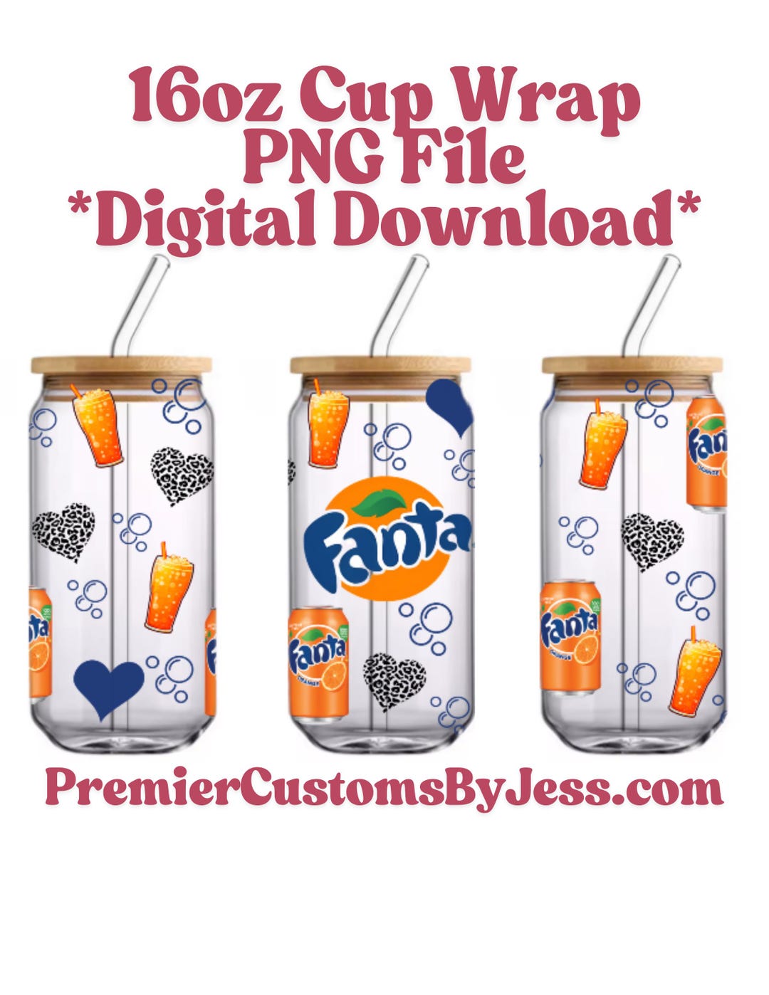 Soda Fant 16 Oz Libbey Glass Can Wrap PNG, Sublimation Digital Download ...