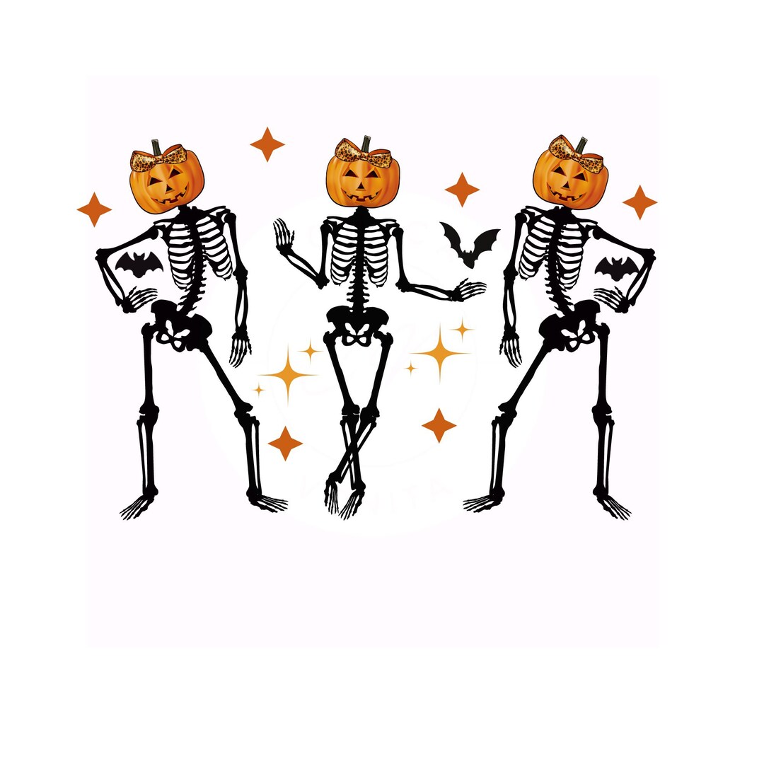 Dancing Pumpkin Head Skeletons Halloween Png Files , Dancing Skeletons Png, Skeletons Dancing ...