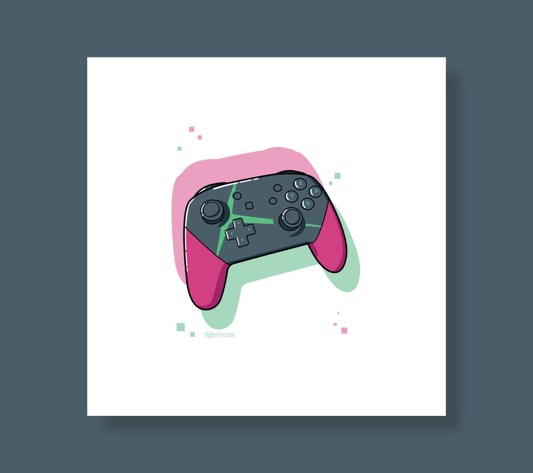 Nintendo Switch Pro Controller - 8 X 8 Illustration Art Print - Etsy
