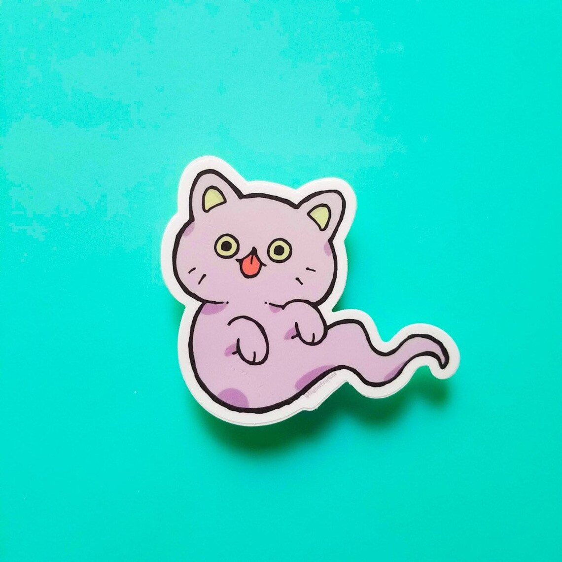 Spooky Ghost Cat Sticker 3 x 3 | Etsy