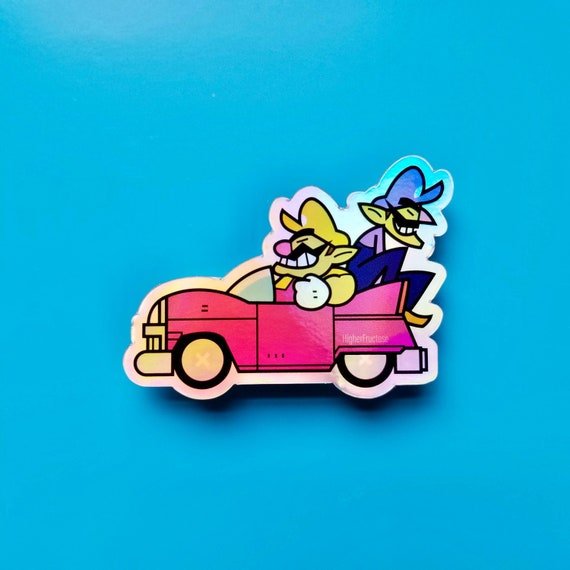 Wario & Waluigi Kart Sticker 3x3 Holographic - Etsy