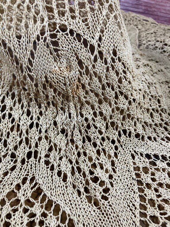 Antique White - Stiff Lace Hat Bonnet - Gem