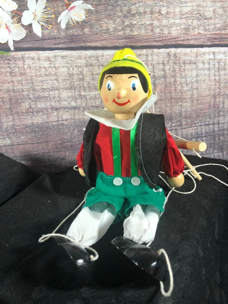 Pinocchio String Puppet Made of Felt and Wood | Etsy