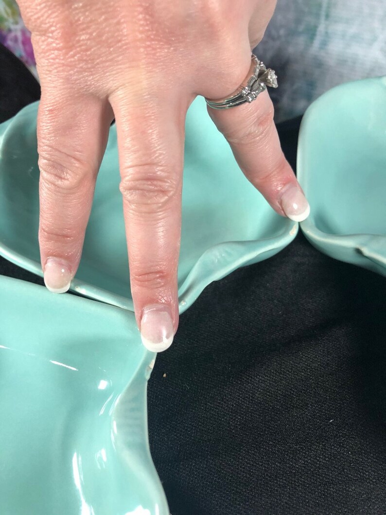 Belmar of California Teal Blue Pottery Apple Dishes Set of Four - Etsy
