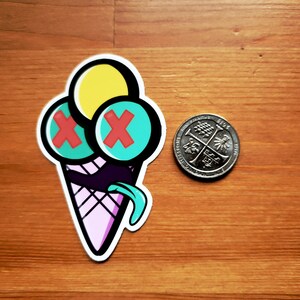 Ice Cream Cone Sticker Ice Scream Trippy Ice Cream Cone - Etsy