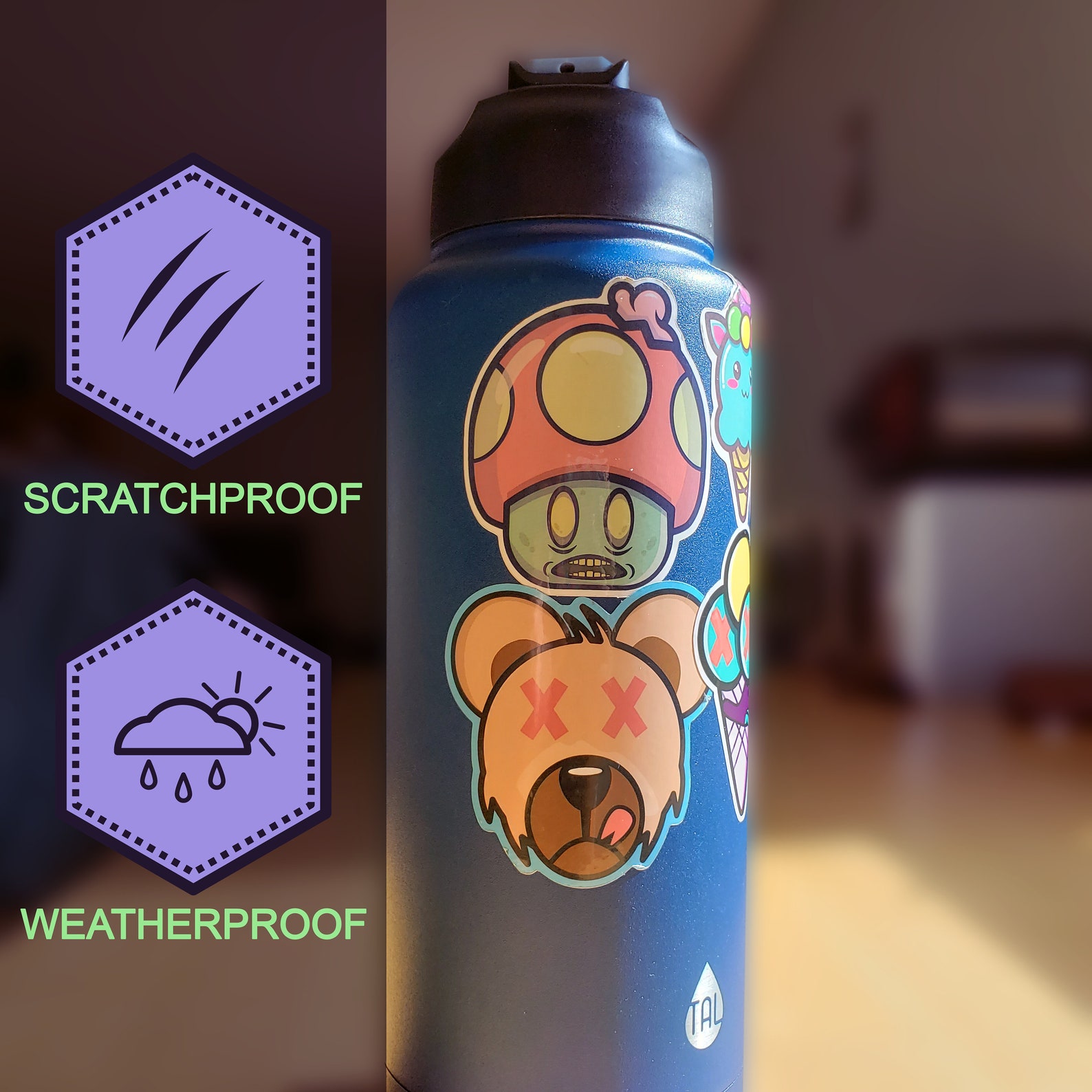 Mario Mushroom Sticker Zombie | Glossy Vinyl | Laptop Decal | Planner ...