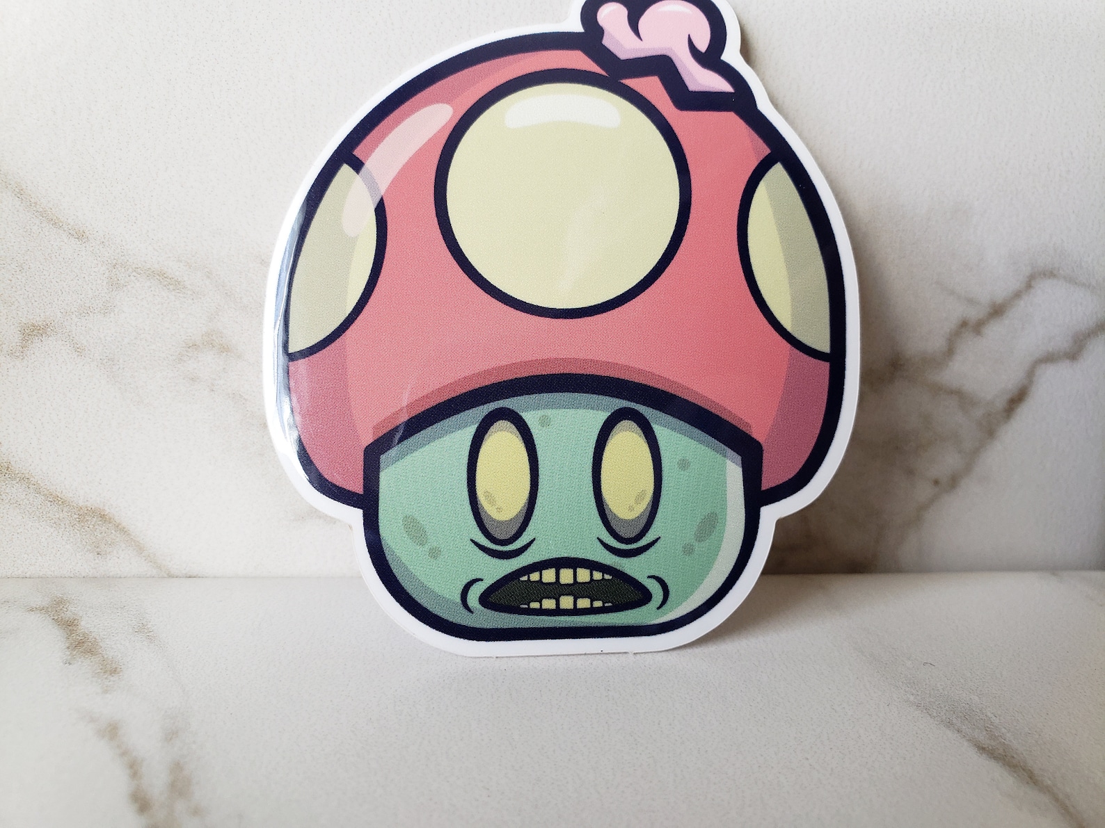 Mario Mushroom Sticker Zombie | Glossy Vinyl | Laptop Decal | Planner ...