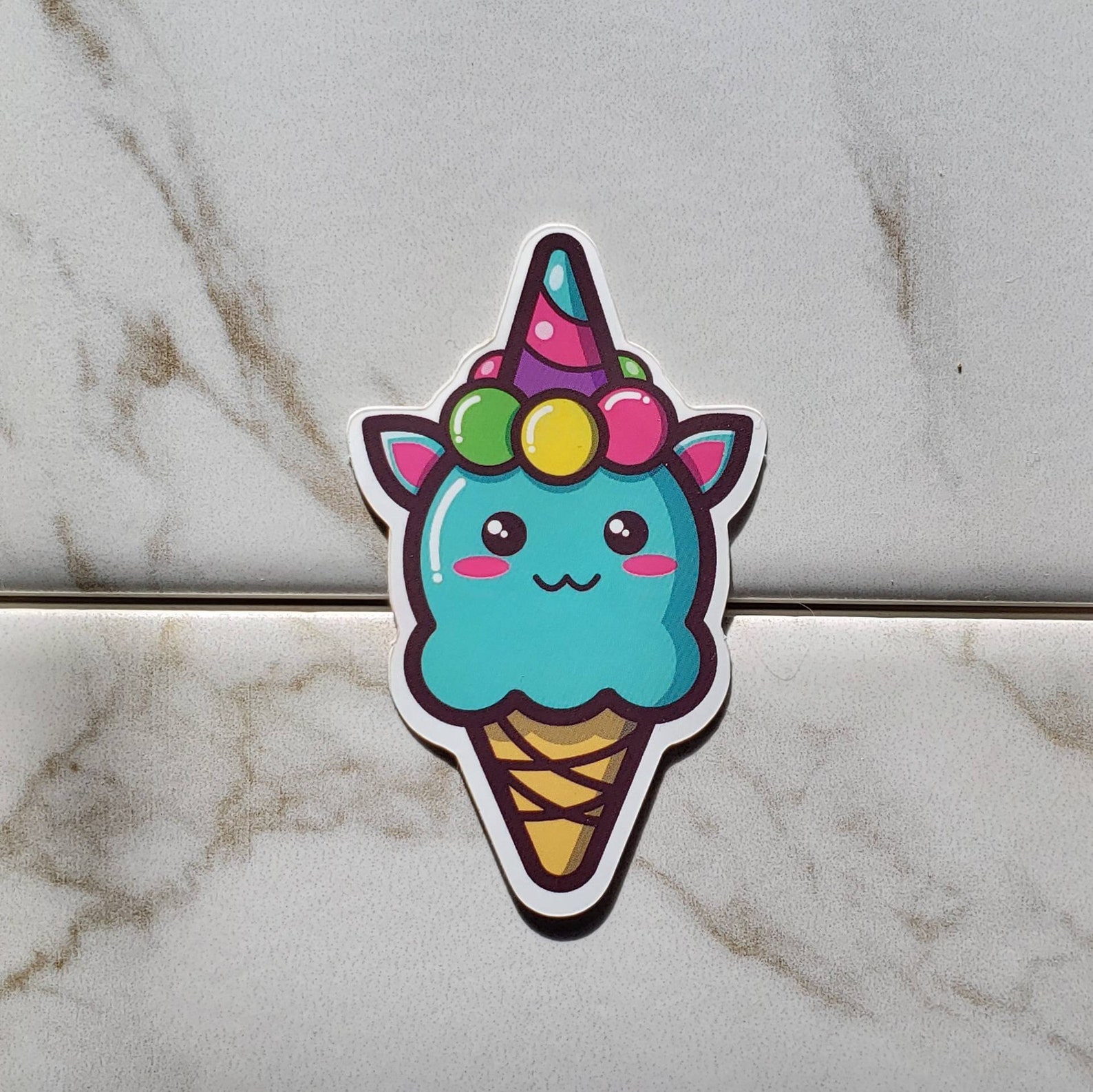 Cute Ice Cream Unicorn Sticker Food Art great for Hydro - Etsy