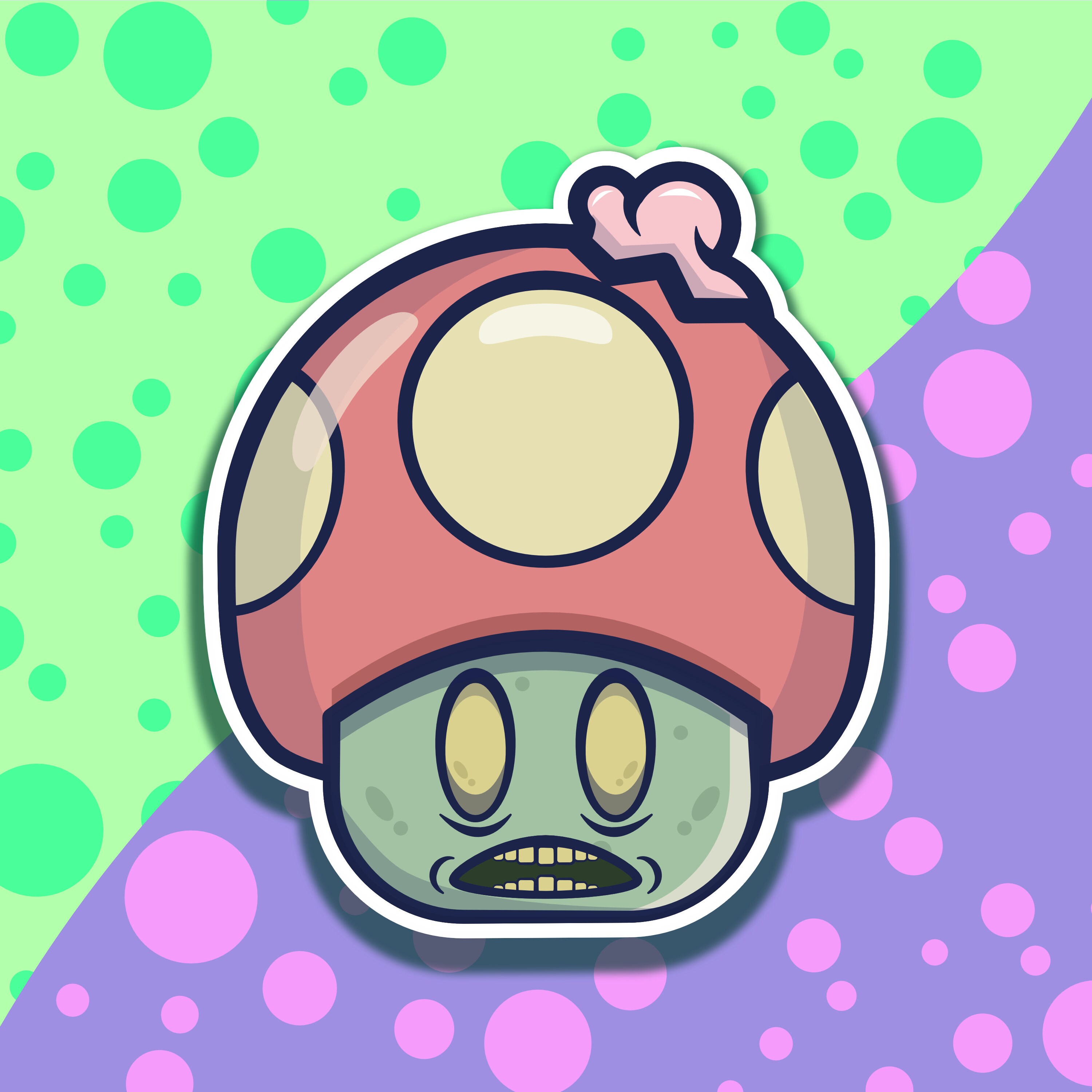 Mario Mushroom Sticker Zombie | Glossy Vinyl | Laptop Decal | Planner ...