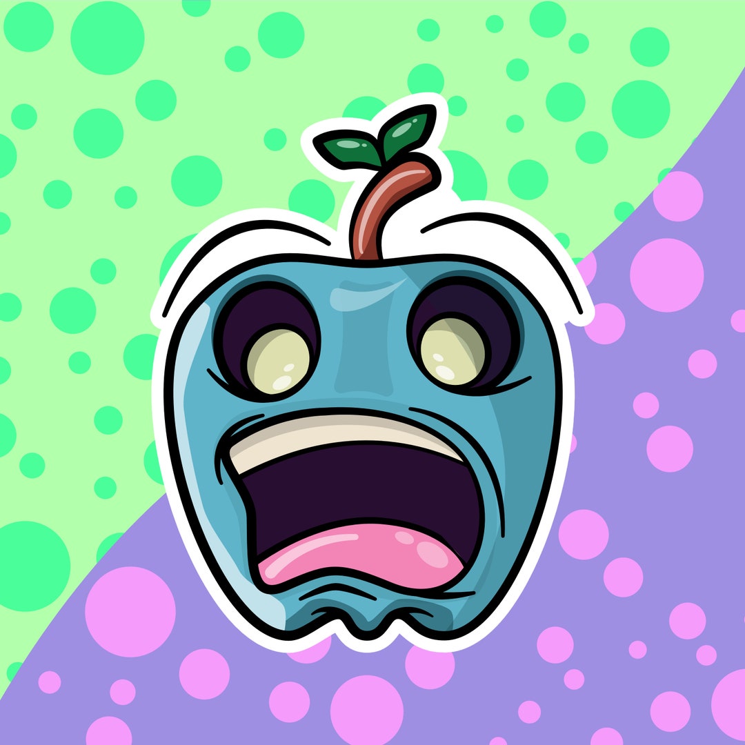 Trippy Screaming Apple Fruit Sticker | Fruity Sticker | Laptop Decal ...