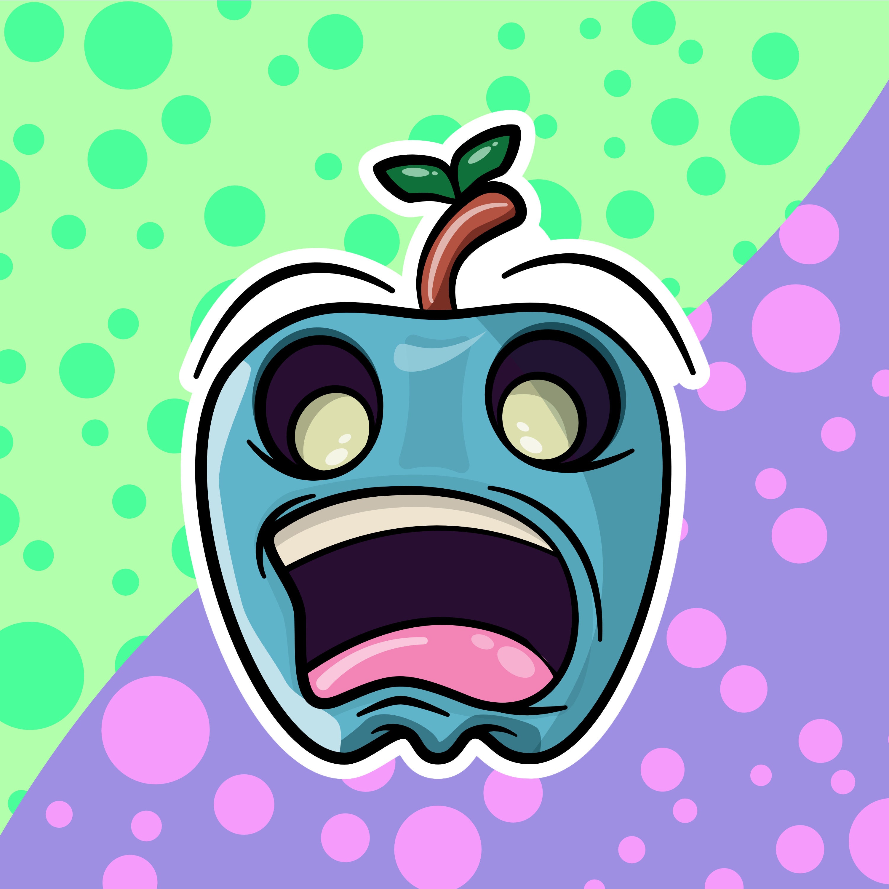 Trippy Screaming Apple Fruit Sticker / Adesivo fruttato / Decalcomania ...