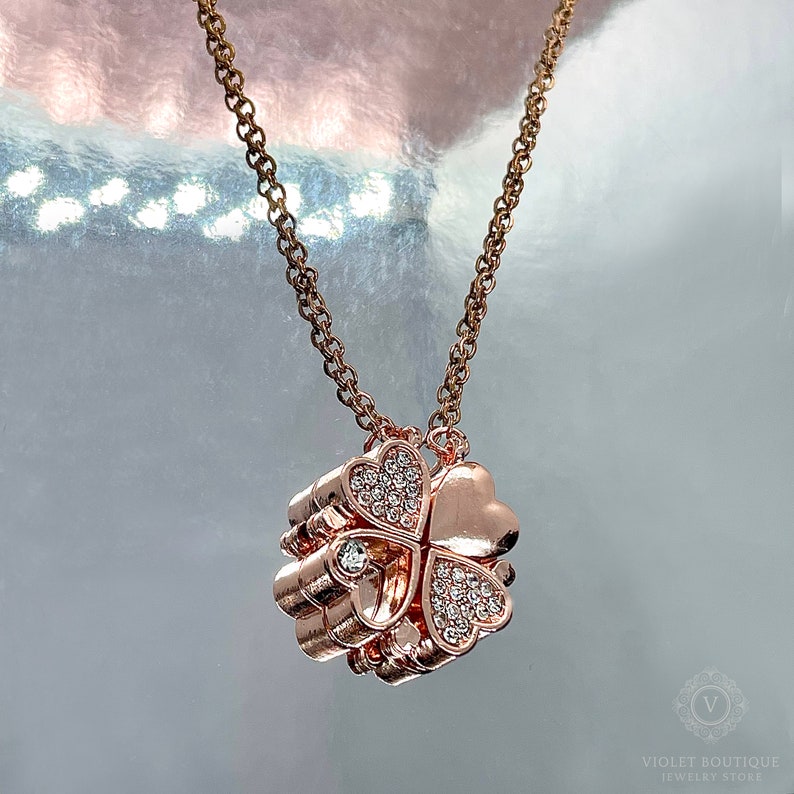 Heart Magnetic Pendant Necklace for Women Chain Jewel 4 Leaf - Etsy