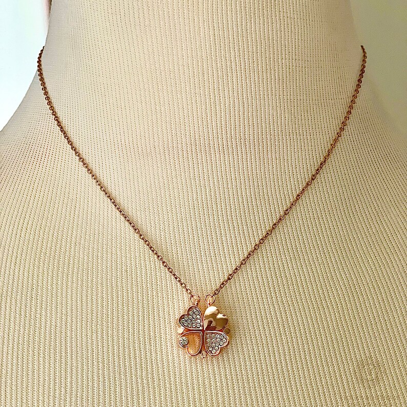 Heart Magnetic Pendant Necklace for Women Chain Jewel 4 Leaf - Etsy